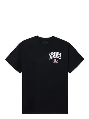 ANTI SOCIAL SOCIAL CLUB X Neighborhood Reverse Pink Logo Tee Shirt - Black