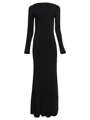 MUGLER Backless Buckled Crepe Gown - Black