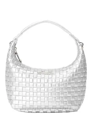 Mz Wallace MZ Wallace Mini Woven Hobo Bag Matte Silver