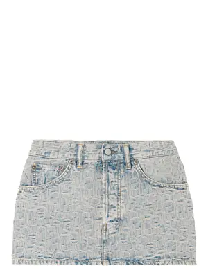 Acne Studios Denim-jacquard Mini Skirt - Blue