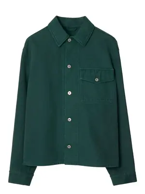 Burberry Equestrian Knight Motif Cotton Jacket - Green
