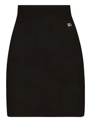 Dolce & Gabbana Logo-plaque Mini Skirt - Black
