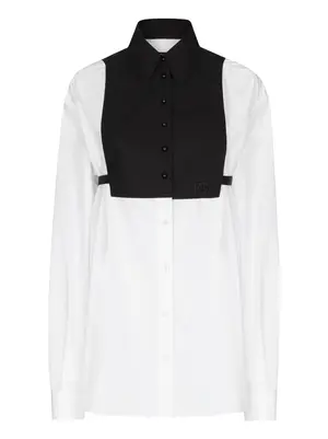 Dolce & Gabbana Bib-detail Oversized Shirt - White