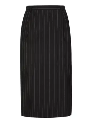 Dolce & Gabbana Pinstripe Virgin Wool Skirt - Black