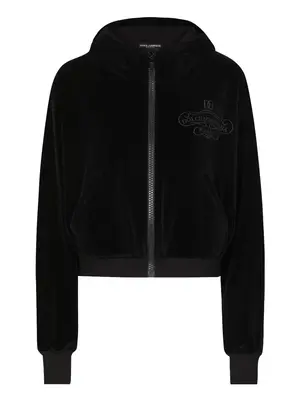 Dolce & Gabbana Logo-embroidered Hoodie - Black