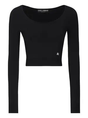 Dolce & Gabbana Ribbed Knit Top - Black