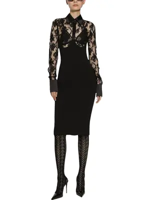 Dolce & Gabbana Panelled Lace Dress - Black