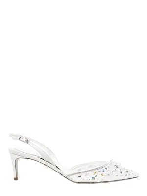 Rene Caovilla 60mm Cinderella Pumps - White