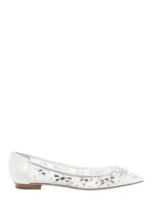 Rene Caovilla Crystal-embellished Ballerina Shoes - White