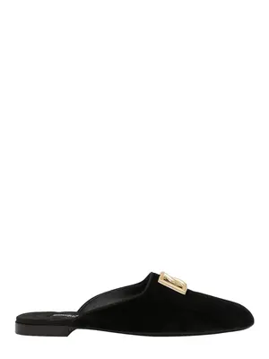 Dolce & Gabbana Dna Logo Plaque Slippers - Black