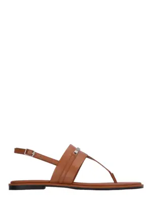 CALVIN KLEIN Calvin Klein Plaque Leather Sandals