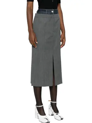 JUUN.J Layered Midi Skirt - Grey