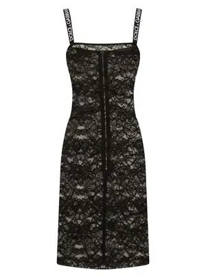 Dolce & Gabbana Lace Panel Mini Dress - Black