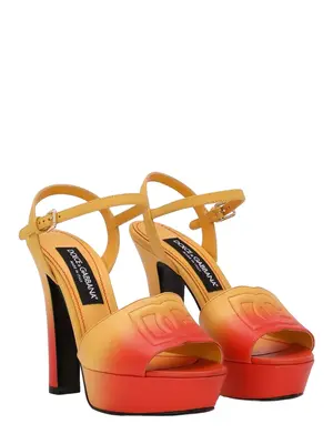 DOLCE & GABBANA Dolce & Gabbana 85mm Platform Leather Sandals