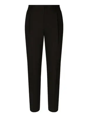 Dolce & Gabbana Tapered-leg Box-pleat Trousers - Black