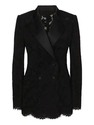Dolce & Gabbana Floral Lace Blazer - Black