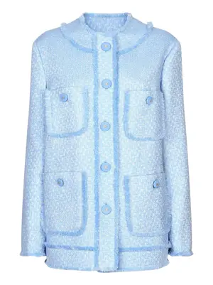Dolce & Gabbana Frayed Tweed Jacket - Blue