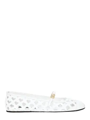 Dolce & Gabbana Perforated Leather Ballerinas - White
