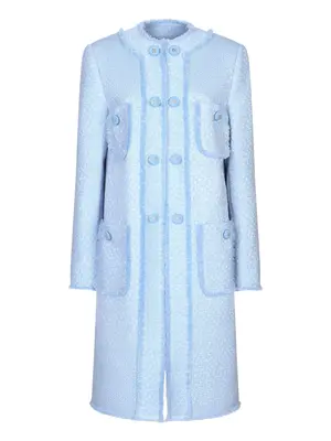 Dolce & Gabbana Dna Single-breasted Bouclé Coat - Blue