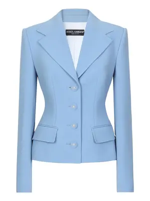Dolce & Gabbana Fitted Buttoned Jacket - Blue