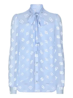 Dolce & Gabbana Monogram Semi-sheer Shirt - White