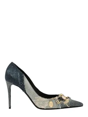 Dolce & Gabbana Charm-embellished Denim Pumps - Blue