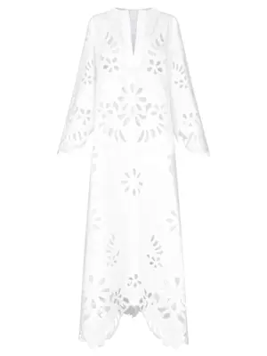 Dolce & Gabbana Cut-out Cotton Kaftan Dress - White