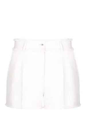Dolce & Gabbana Frayed Tailored Shorts - White