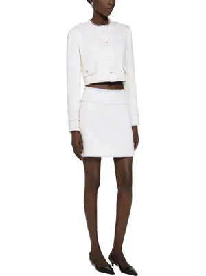 Dolce & Gabbana Frayed Cropped Jacket - White