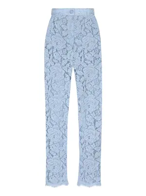 Dolce & Gabbana Embroidered Lace Trousers - Blue
