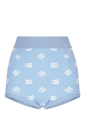 Dolce & Gabbana Logo-embroidered Mini Shorts - Blue