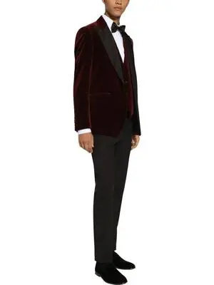 Dolce & Gabbana Single-breasted Velvet Blazer - Red