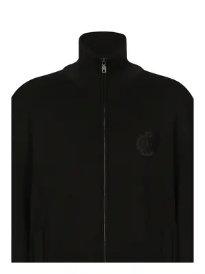 DOLCE & GABBANA Dolce & Gabbana Logo-Patch Zip-Up Cardigan
