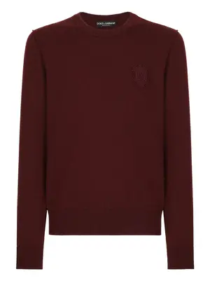 Dolce & Gabbana Logo-patch Cashmere Jumper - Red