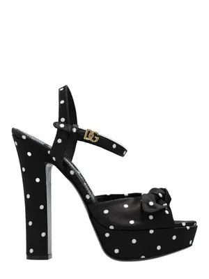 Dolce & Gabbana 150mm Polka-dot Sandals - Black