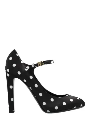 Dolce & Gabbana 105mm Polka-dot Print Mary Jane Pumps - Black