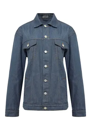 AMAPO Oversized Denim Jacket - Blue