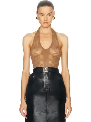Saint Laurent Sleeveless Bodysuit - Noisette