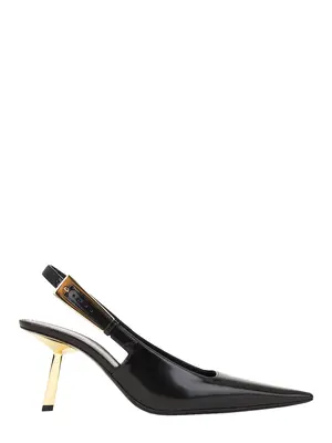 Saint Laurent Stone Slingback Pump - Nero