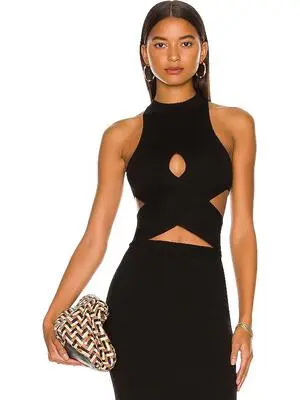 CAMILA COELHO Macadamia Crossover Top - Black