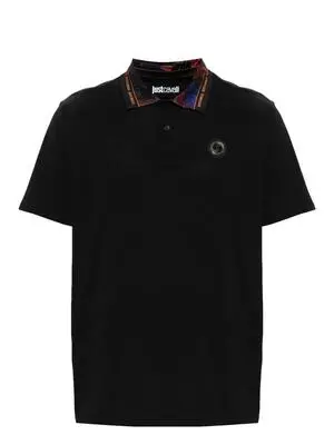 Just Cavalli Logo-appliqué Polo Shirt - Black