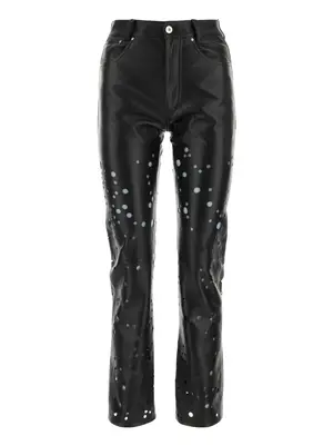 DURAZZI MILANO Laser-cut Leather Trousers - Black