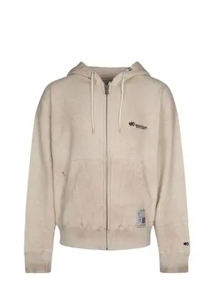 Mihara Yasuhiro Logo-embroidered Zip-up Hoodie - Neutrals
