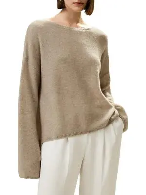 Lilysilk Relaxed-Fit Silk Cashmere Blend Sweatshirt Brown