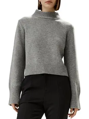 Lilysilk Ribbed Wool Cashmere Blend Sweater - Grey
