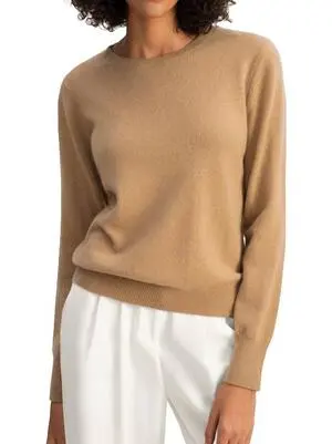 Lilysilk Cashmere Crewneck Sweater - Brown