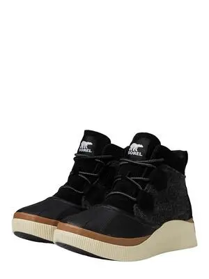 Sorel Waterproof Lace-up Leather And Suede Boots - Black