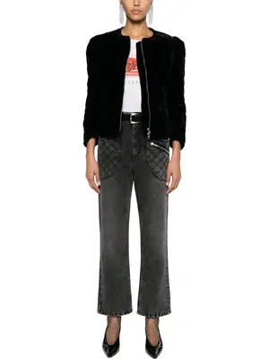 Isabel Marant Djanet Quilted Velvet Jacket - Black