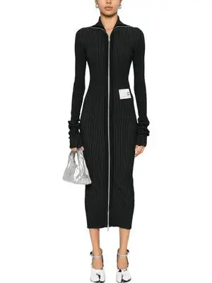 Mihara Yasuhiro Logo-patch Midi Dress - Black