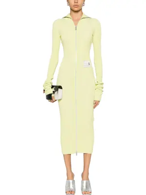 Mihara Yasuhiro Logo-patch Midi Dress - Yellow